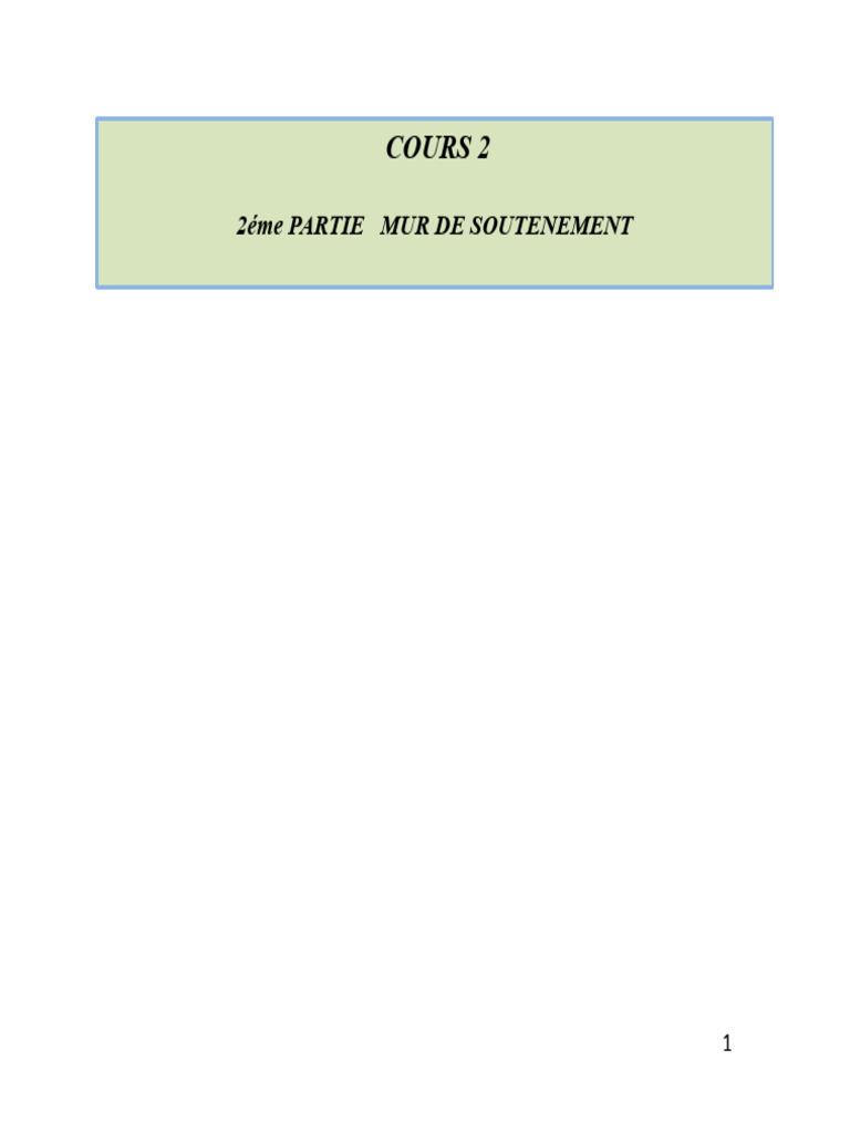 Conception et Calcul des Murs de Soutènement | PDF | Ingénierie des structures