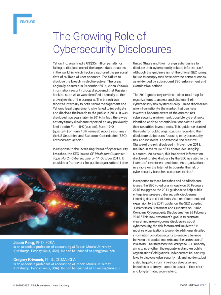 The-Growing-Role-of-Cybersecurity-Disclosures_joa_Eng_0120 | PDF | Computer Security | Security