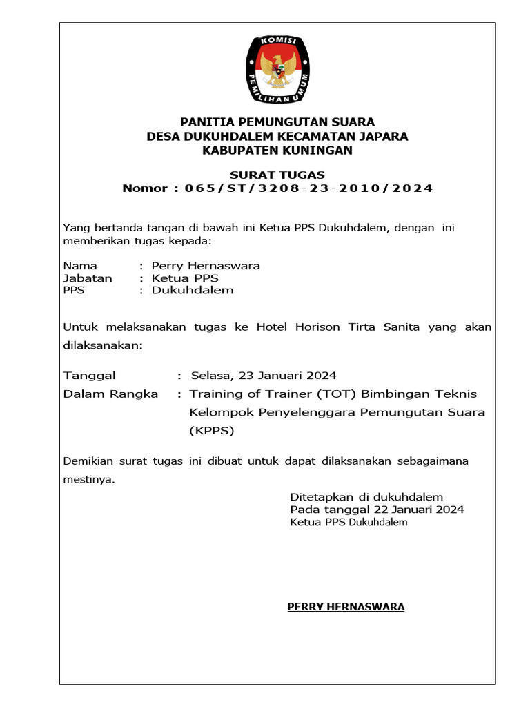 Surat Tugas & SPPD Pps | PDF