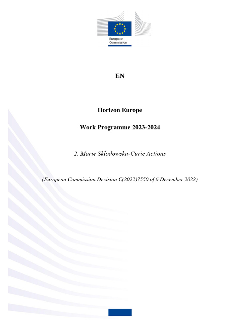 WP 2 Msca Actions - Horizon 2023 2024 - en | PDF | European Union ...