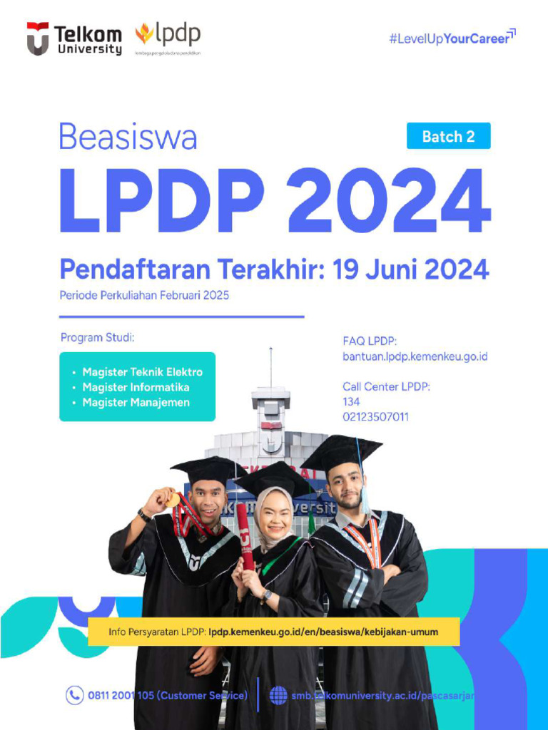 Brosur Beasiswa LPDP Batch 2 Telkom University 2024 | PDF