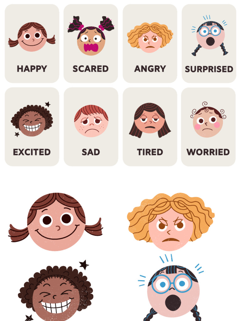 Colorful Simple Feelings Flashcards | PDF