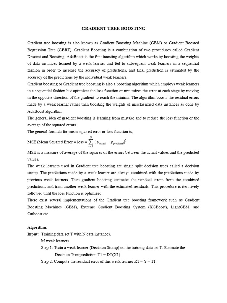 Gradient Tree Boosting Explained | PDF | Mean Squared Error | Data Analysis