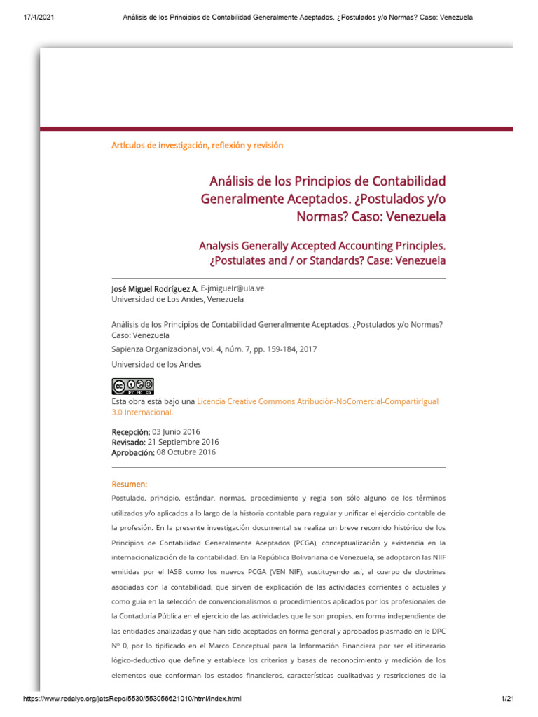 An-lisis de los Principios de Contabilidad Generalmente Aceptados ...