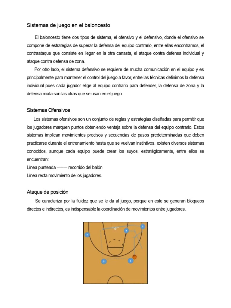 Sistemas de Juego en El Baloncesto | PDF | Defensor (Asociación de ...