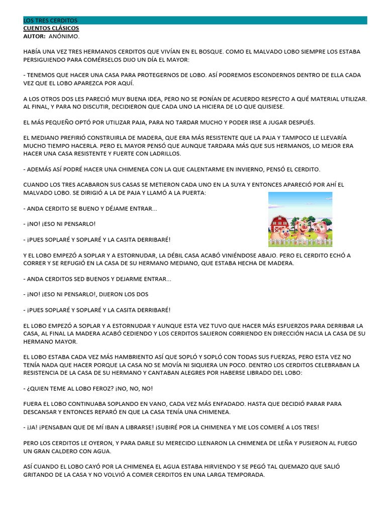Los Tres Cerditos Pdf