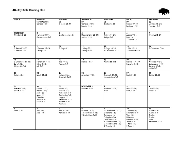 Bison Bible Reading Plan | PDF | Bible | Books Of Chronicles