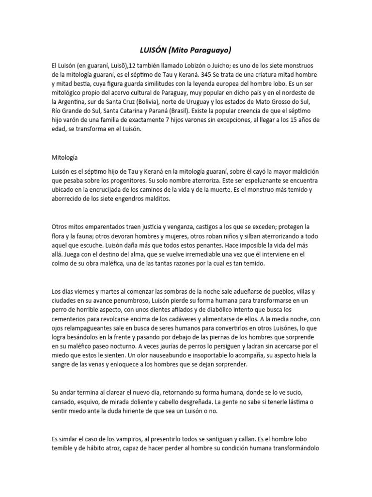 LUISÓN | PDF | Caninos Mitológicos | Mamíferos legendarios