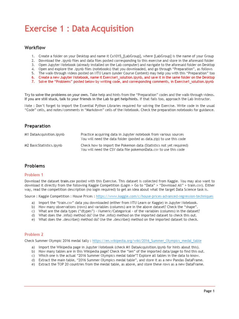 Exercise1 Problem | PDF | Data | Computer File