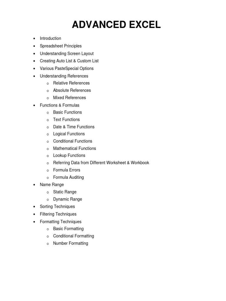 Complete Sylabus Advanced Excel, Power BI, SQL | PDF | Microsoft Excel | Microsoft Sql Server