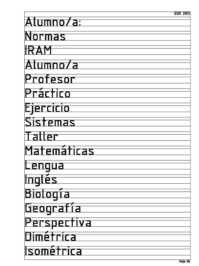 TPN°2 - Cuadernillo de Caligrafía 2021 - Hoja | PDF