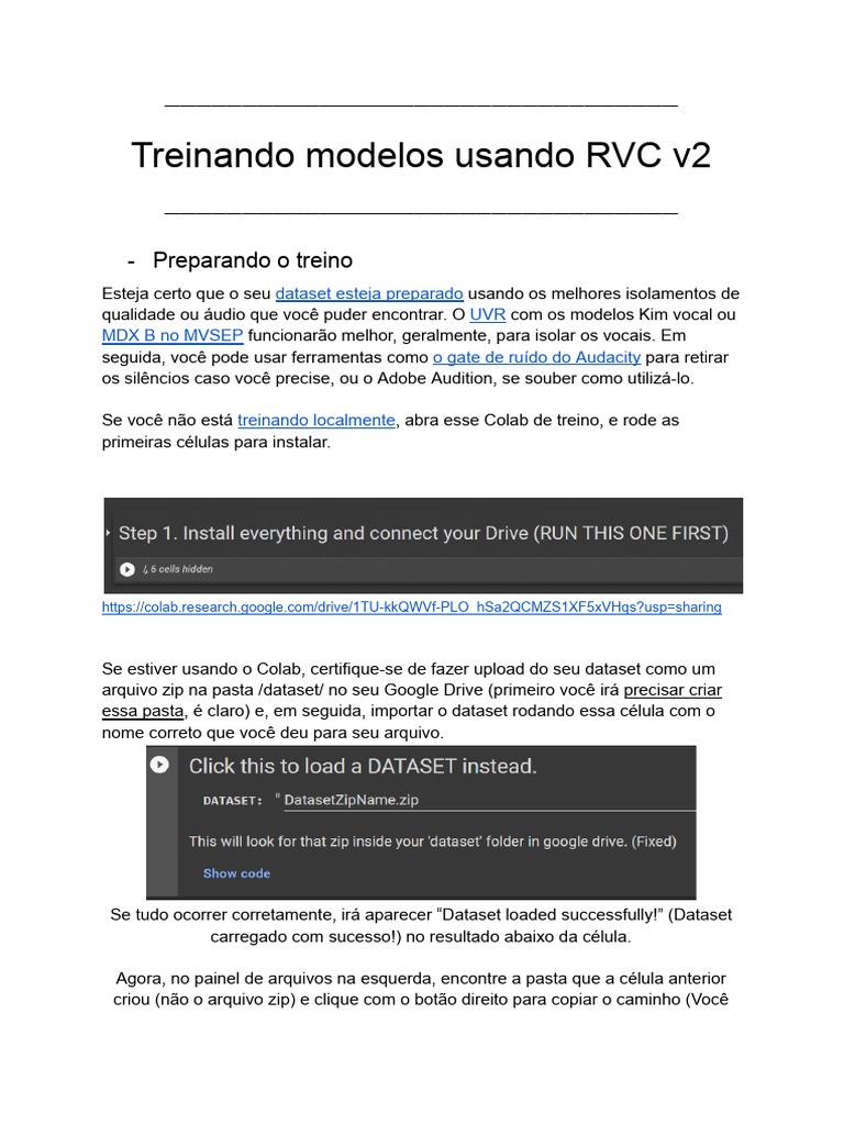 Treinamento de Modelos com RVC v2 | PDF | Thread (informática ...
