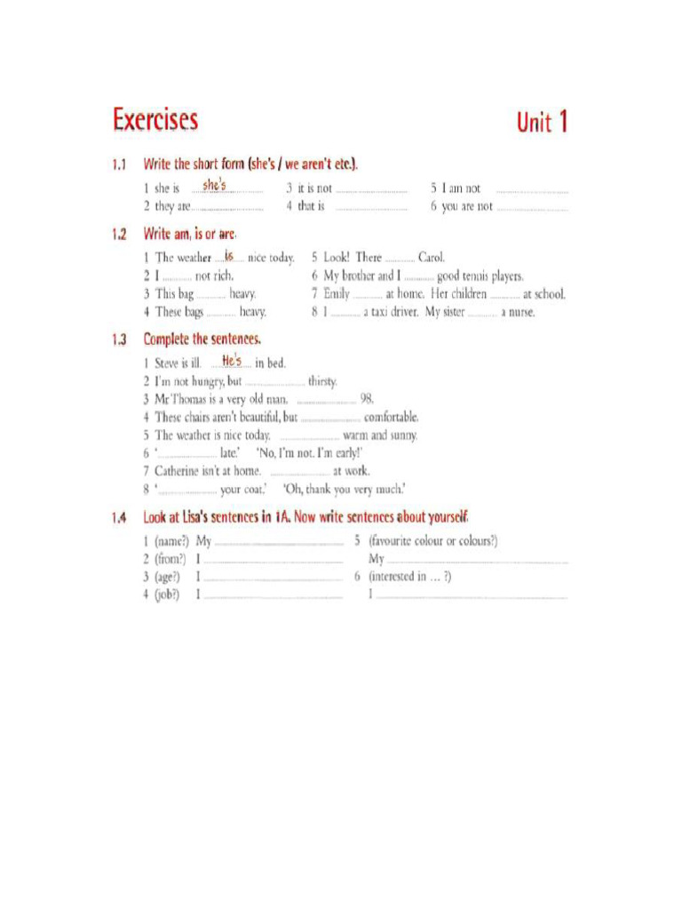 Verb to Be Workshop (1) | PDF