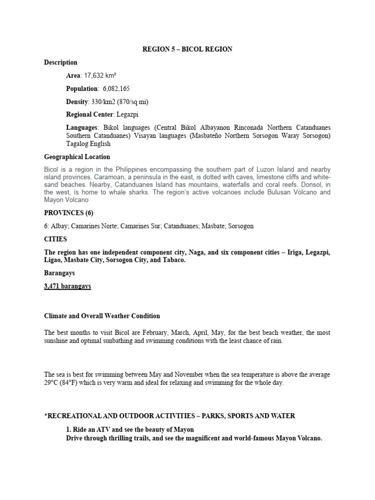 REGION-5-BICOL-REGION | PDF | Foods | Cuisine