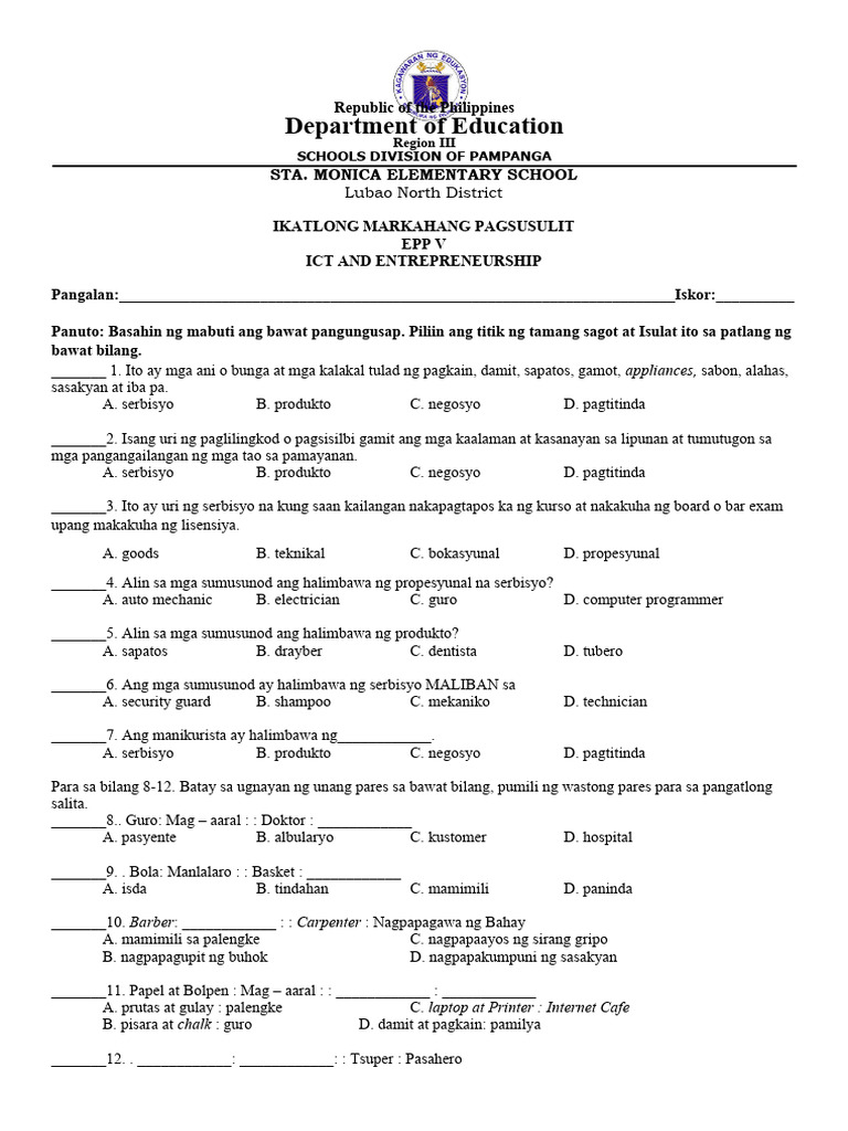 PT Epp5 Ict-2 3Q | PDF