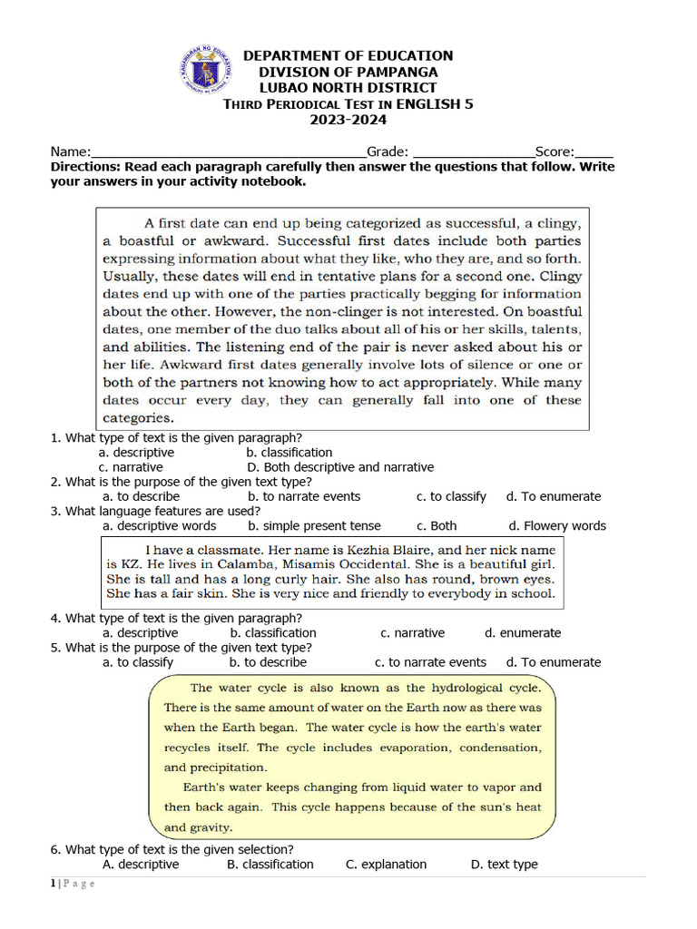 PT - English 5 - Q3-3 | PDF | Earthquakes | Educational Technology