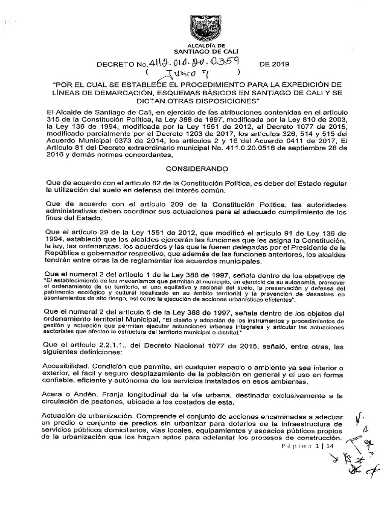 Decreto Líneas de Demarcación y Esquemas Básicos | PDF
