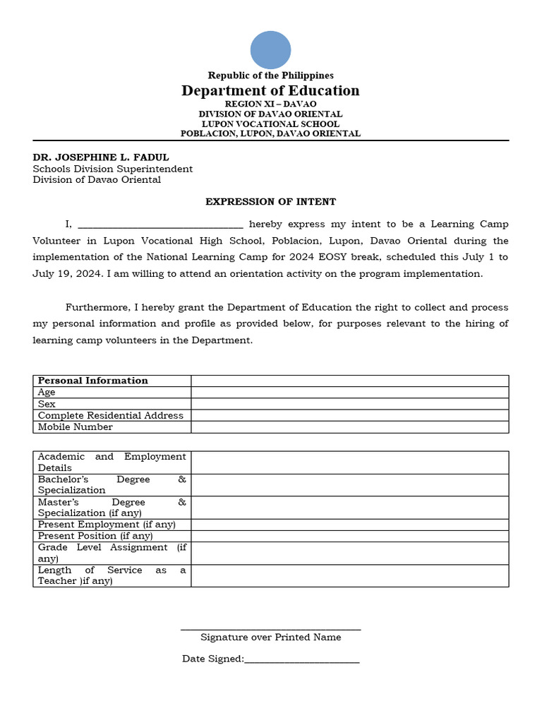 Letter of Intent LCV | PDF