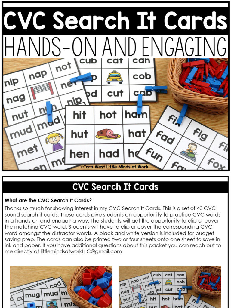 CVC Search It Cards Freebie | PDF