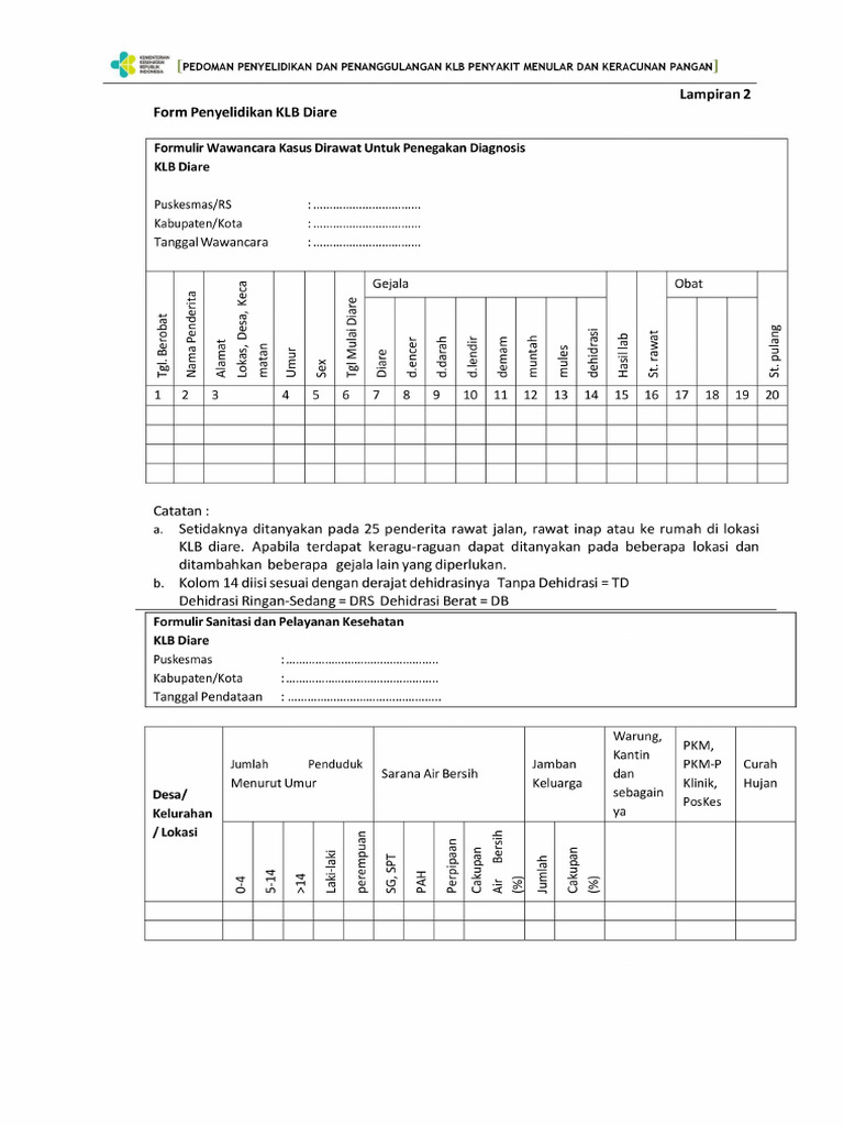 Form PE KLB Diare | PDF