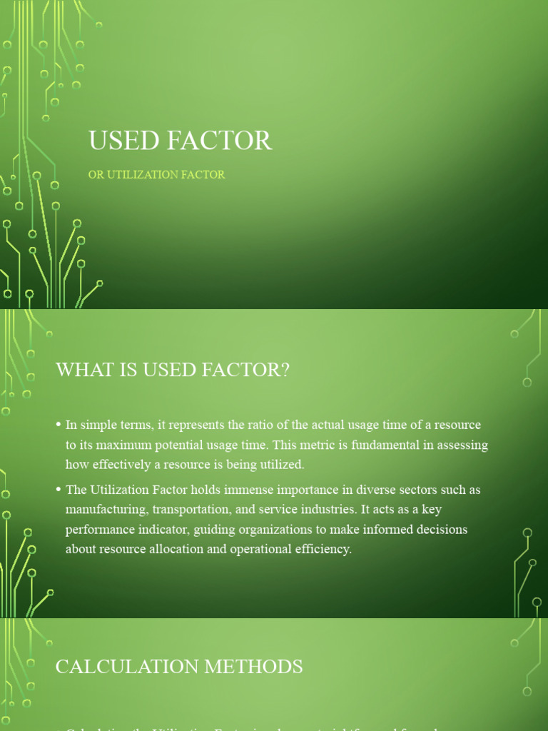 Used Factor | PDF | Performance Indicator | Efficiency