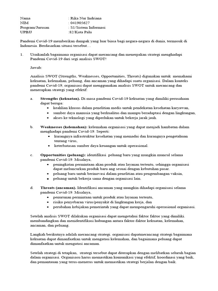 Tugas 2 ADPU4341 Teori Organisasi | PDF