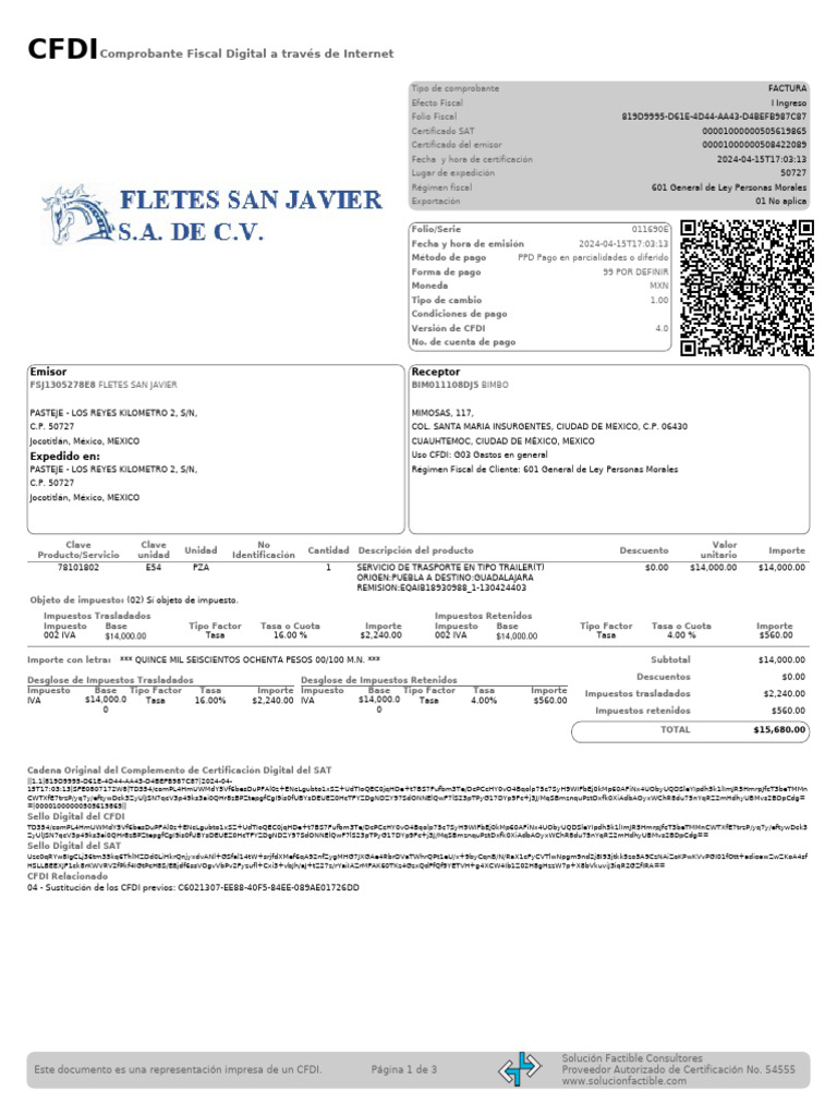 Comprobante Fiscal Digital A Través de Internet: Emisor Receptor | PDF ...
