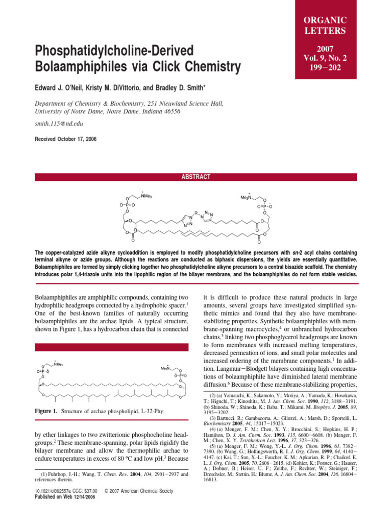 Org Lett 2007 | PDF | Lipid Bilayer | Cell Membrane