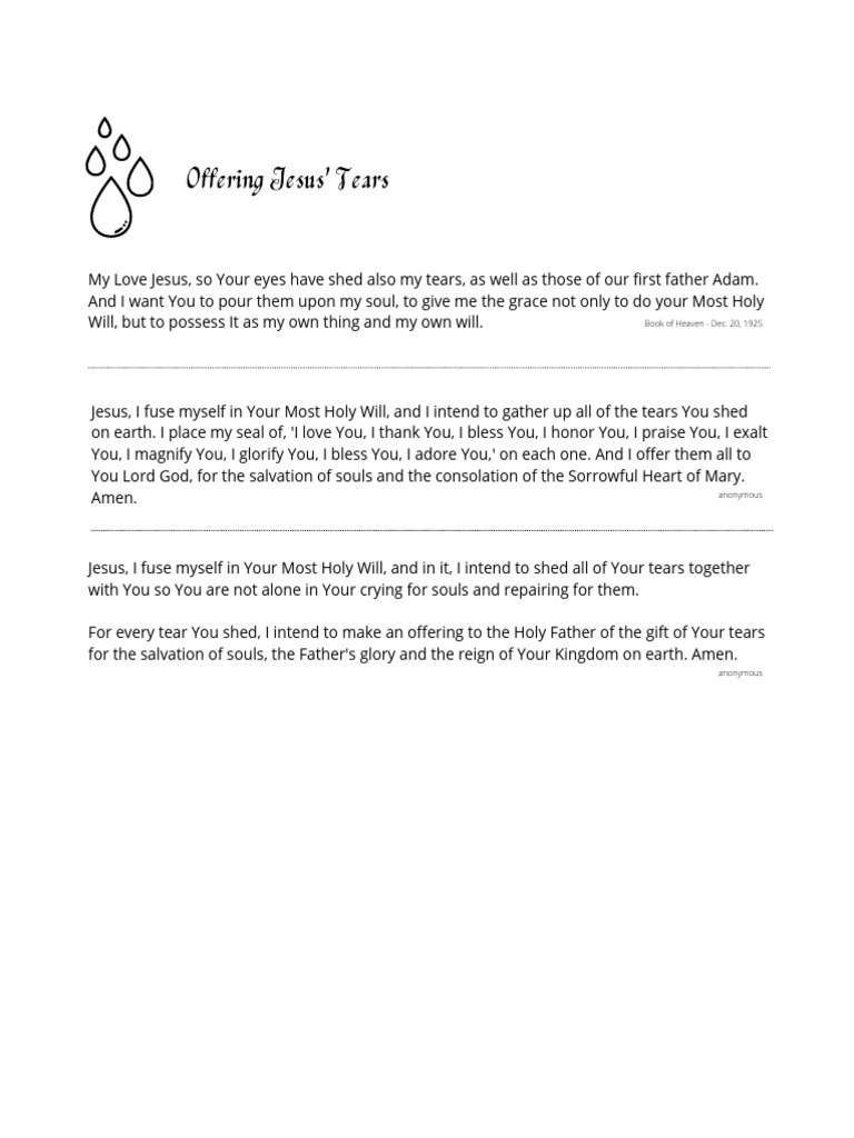 Devotional Reflections on Jesus' Tears | PDF | Religion & Spirituality ...