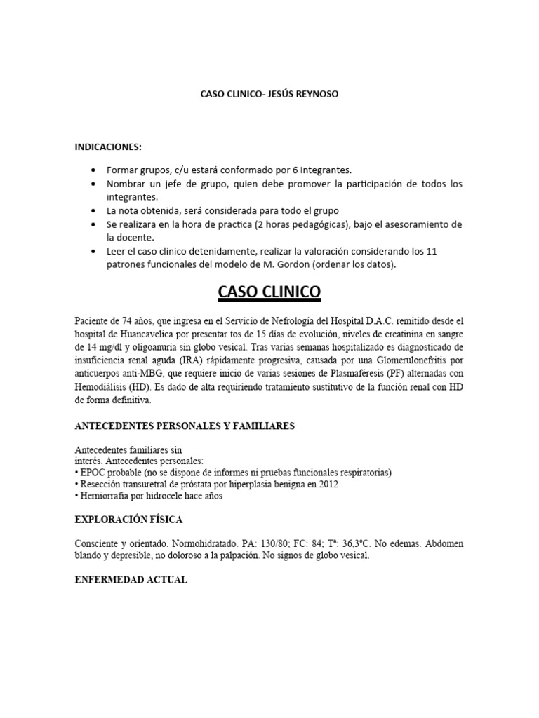 Caso Clínico Jesus Reynoso | PDF | Especialidades Medicas | Medicina ...