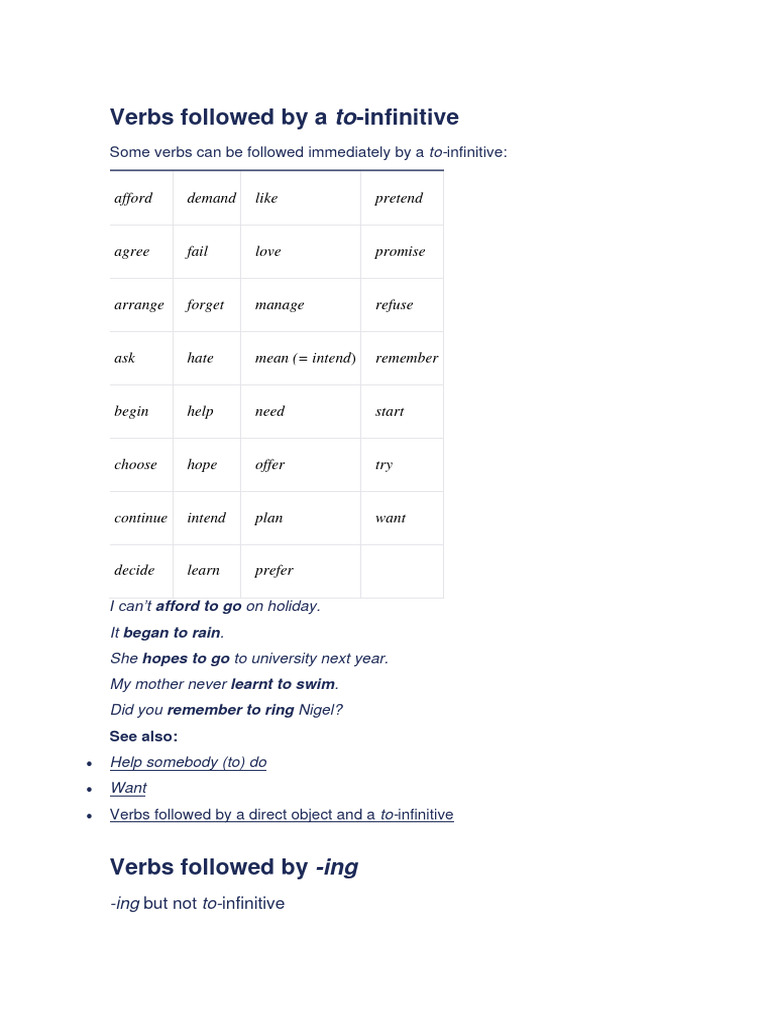 Verb Patterns | Download Free PDF | Subject (Grammar) | Linguistics
