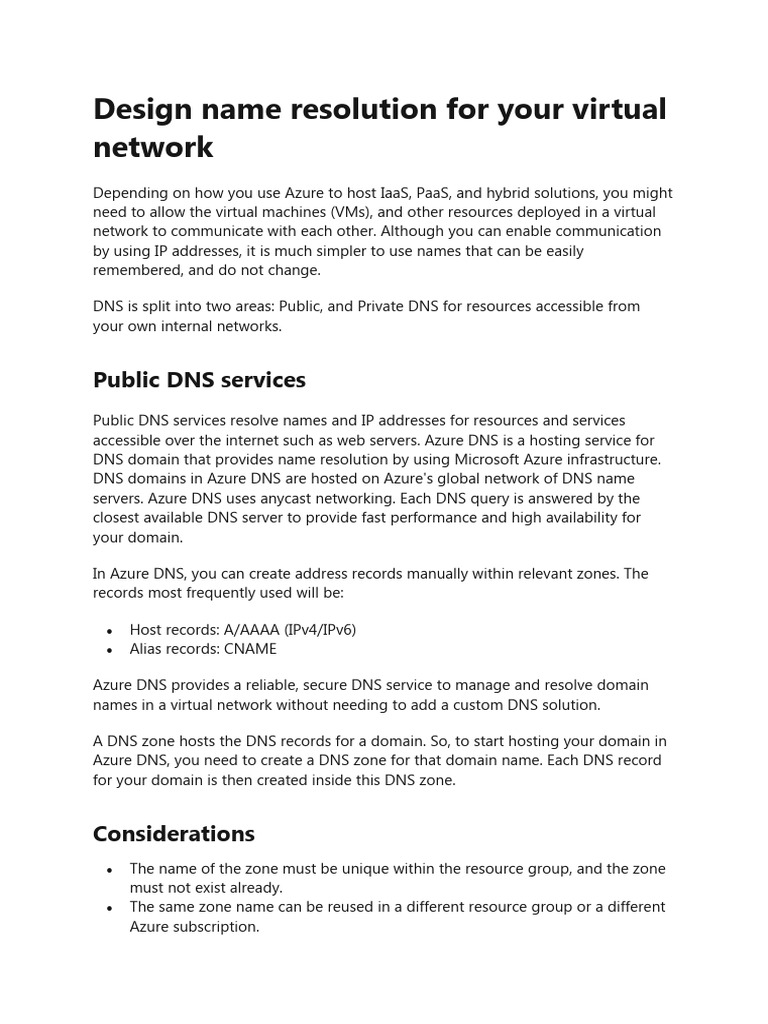 03 Design Name Resolution For Your Virtual Network | PDF | Domain Name System | Domain Name