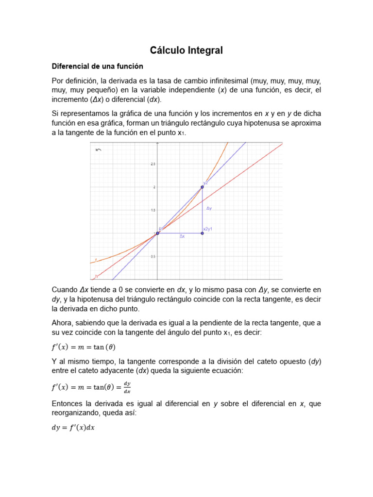 Guía Cálculo Integral para Primer Parcial | PDF | Integral | Derivado