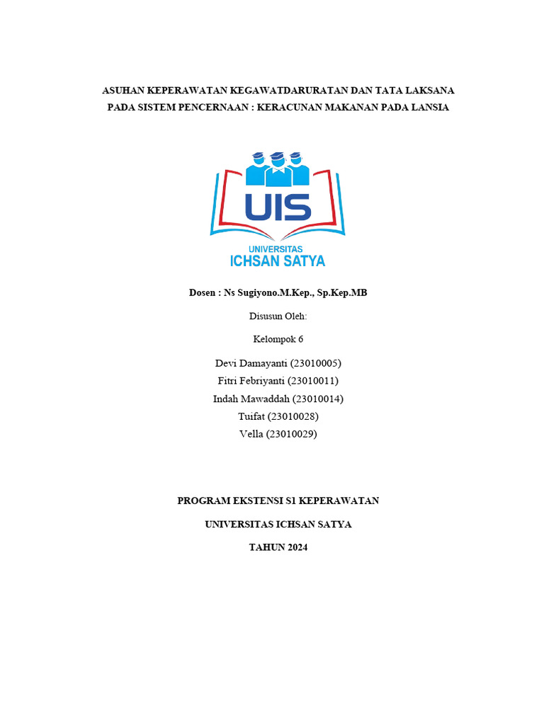 Askep KGD Keracunan Pada Lansia | PDF | Kesehatan Holistik | Sains & Matematika
