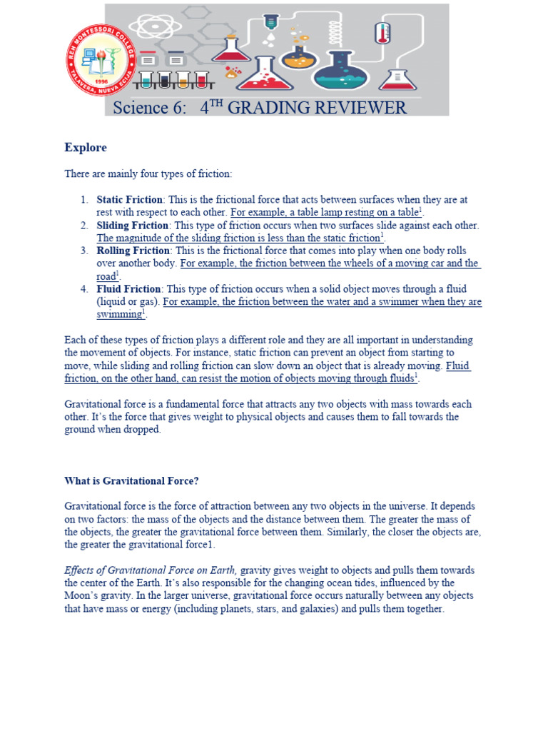 Science 6 4th Reviewer | PDF | Earthquakes | Gravity