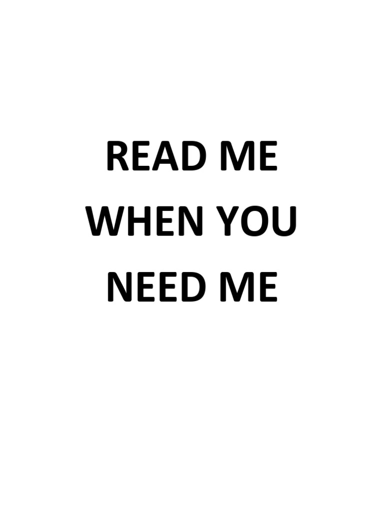 Read Me When You Need Me | PDF