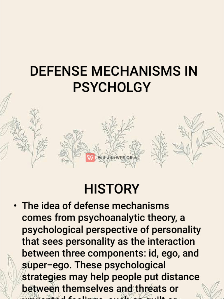Overview of Psychological Defense Mechanisms | PDF | Id | Psychology