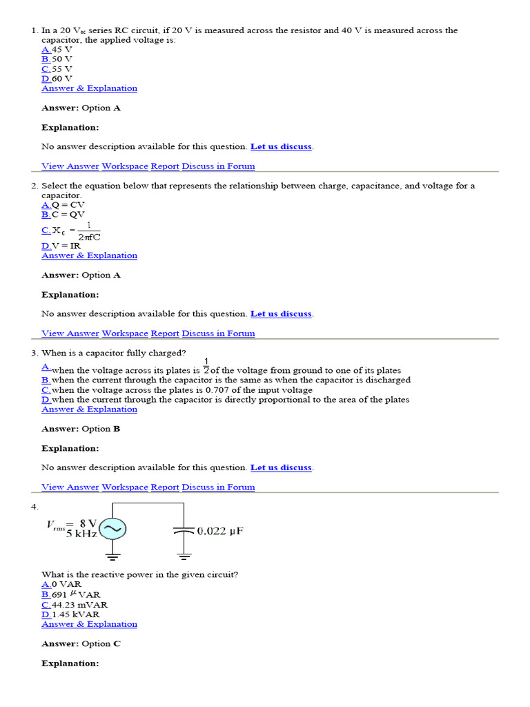 Capacitors MC | PDF | Capacitor | Electrical Network