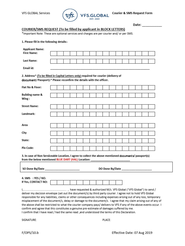 Courier Form | PDF