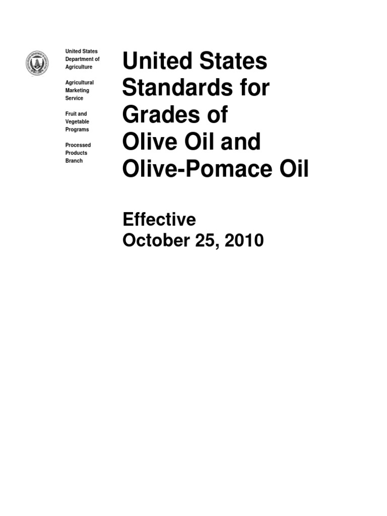 Olive Oil and Olive-Pomace Oil Standard | Download Free PDF | Olive Oil | Olive