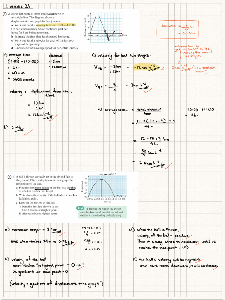 Physics Exercises on Velocity and Acceleration | PDF | Mechanics | Euclidean Geometry