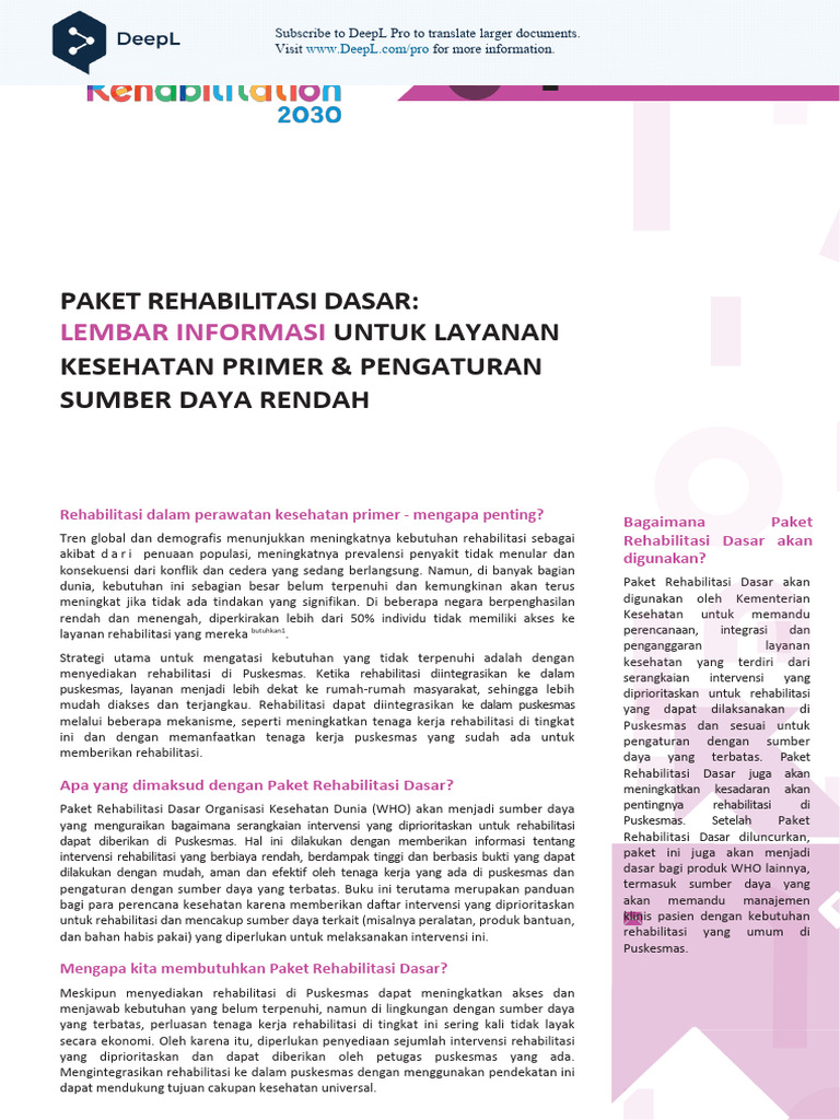 Basic-Rehabilitation-Package-Information-Sheet Id | PDF