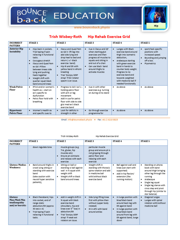 Trish Wisby-Roth - Hip Rehab Exercise Grid | Download Free PDF ...