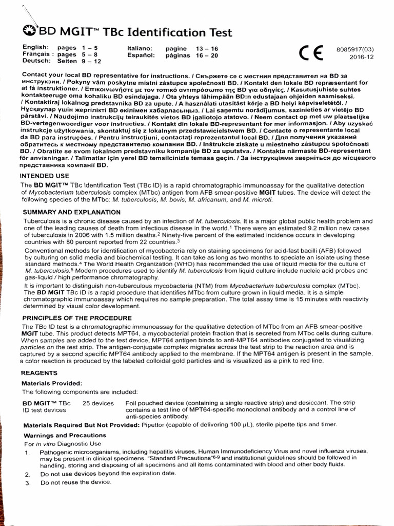 TBC ID | PDF | Mycobacterium | Immunoassay