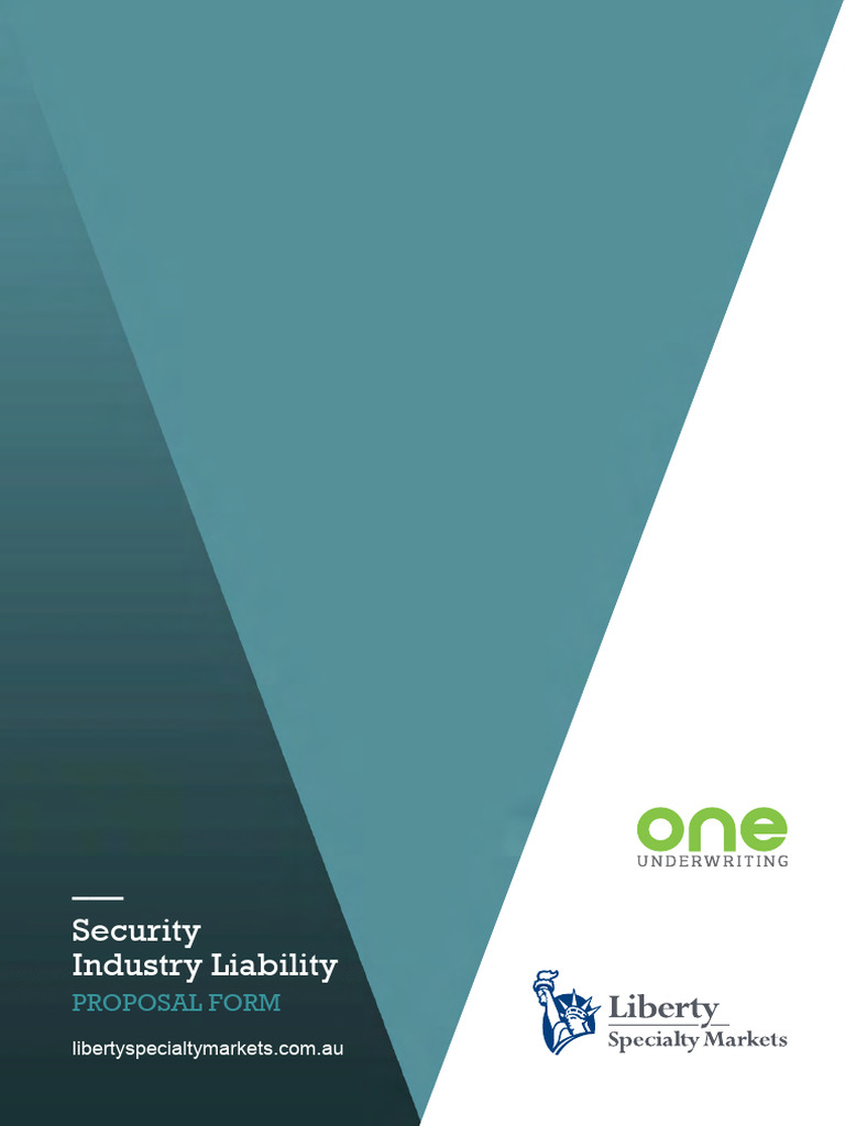 Security Industry Liability Proposal Form | PDF | Insurance | Liability ...