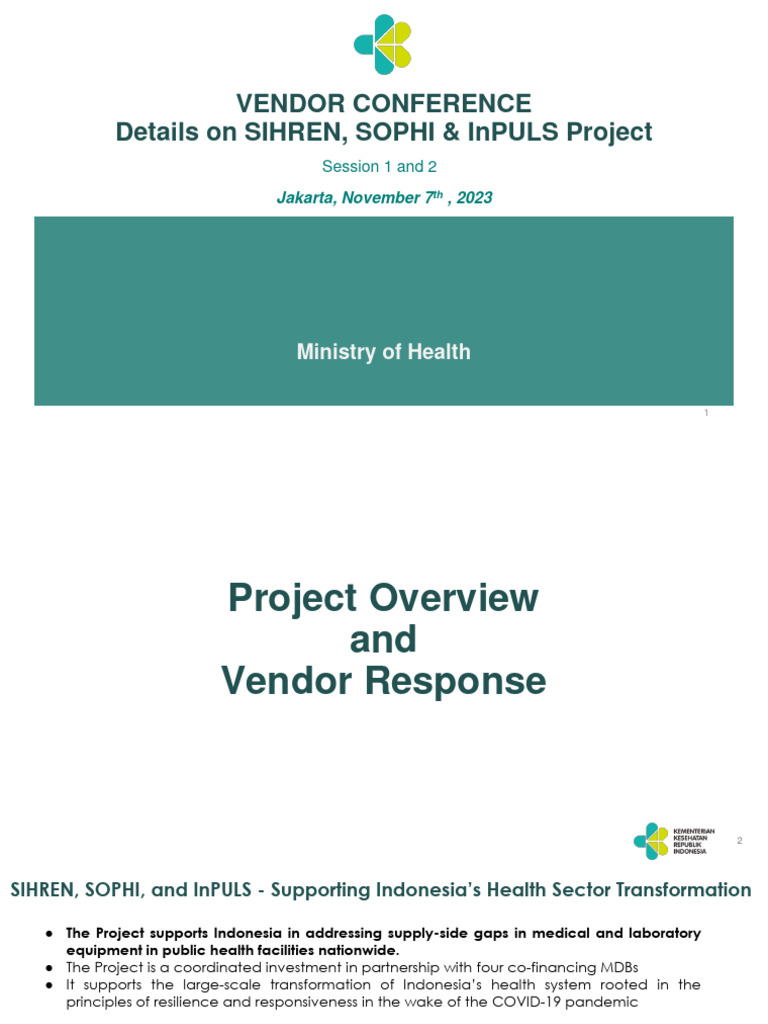 Indonesia Health Projects: SIHREN, SOPHI, InPULS | PDF | Procurement ...