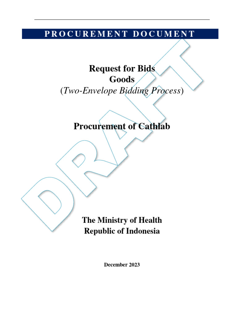 DRAFT RFB Proc of Cathlab | PDF | Loans | Procurement
