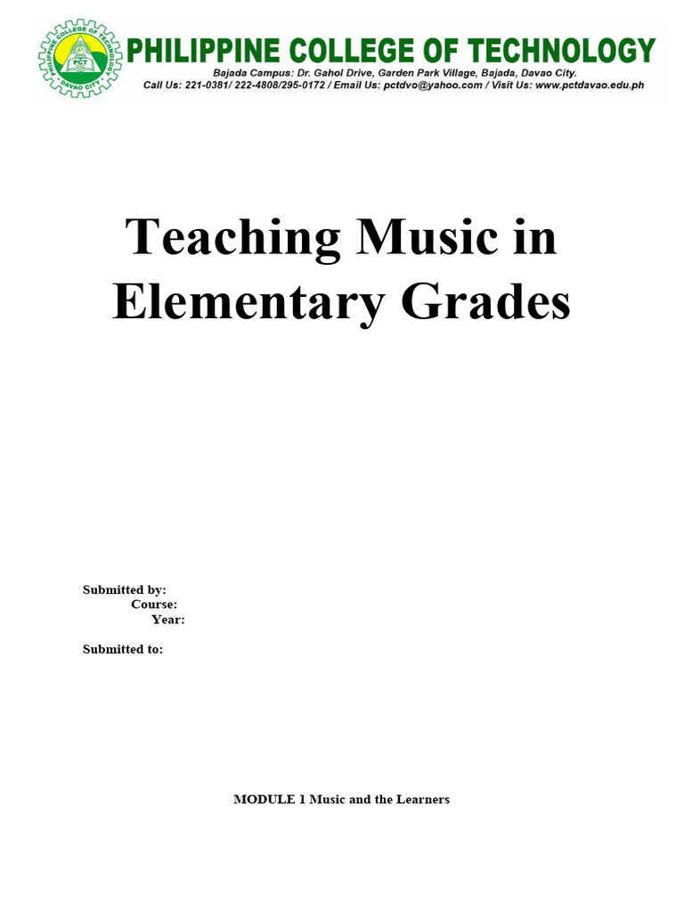 Music's Impact on Elementary Education | PDF | Learning | Instructional ...
