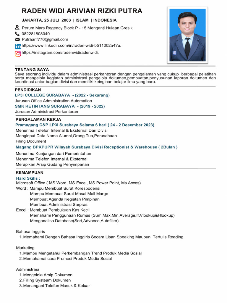 CV Indo Raden | PDF