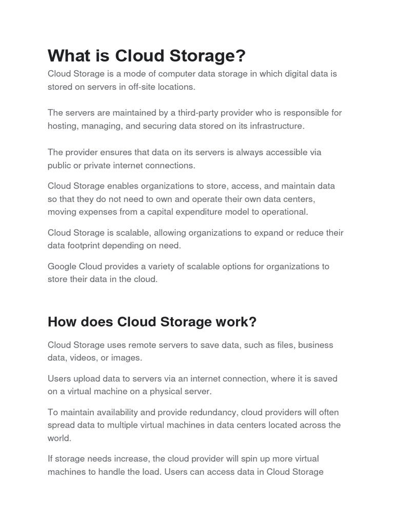 Cloud Storage | PDF | Cloud Computing | Computer File